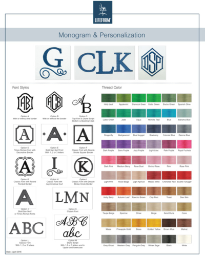 Monogram Guide - PainFree Living: LIFEFORM® Chairs